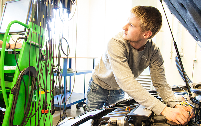 Automotive student working with quality control in Denmark